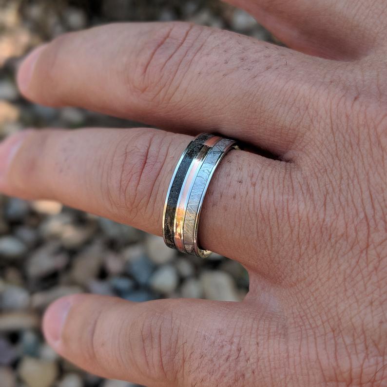Wedding Ring for Men | Unique Wedding Ring | Dinosaur Bone Ring - Luxurien